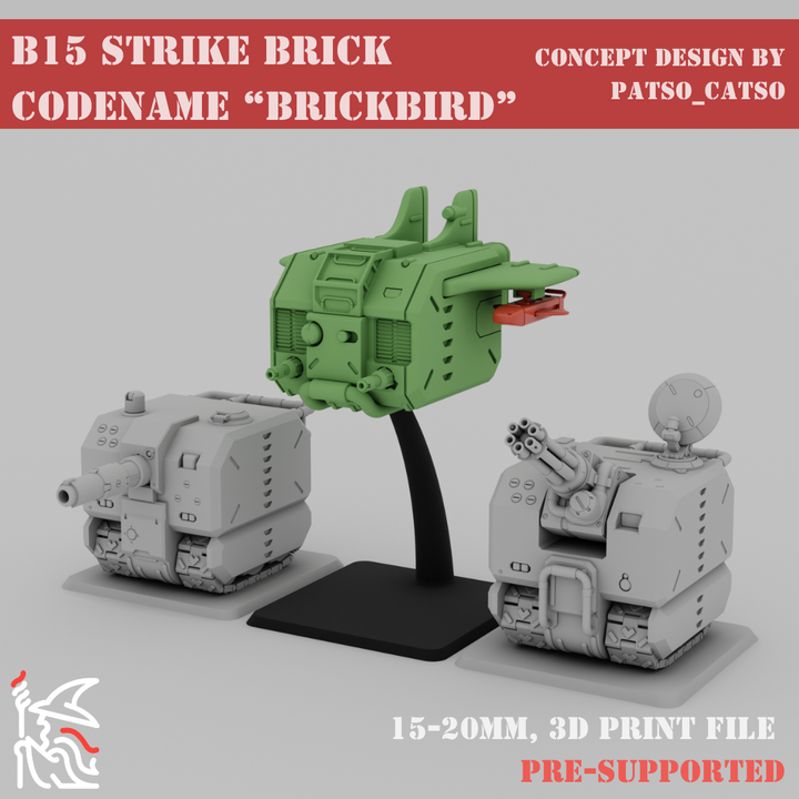 3D Printable [Block State] B15 strike brick "Brickbird" by Filamentio